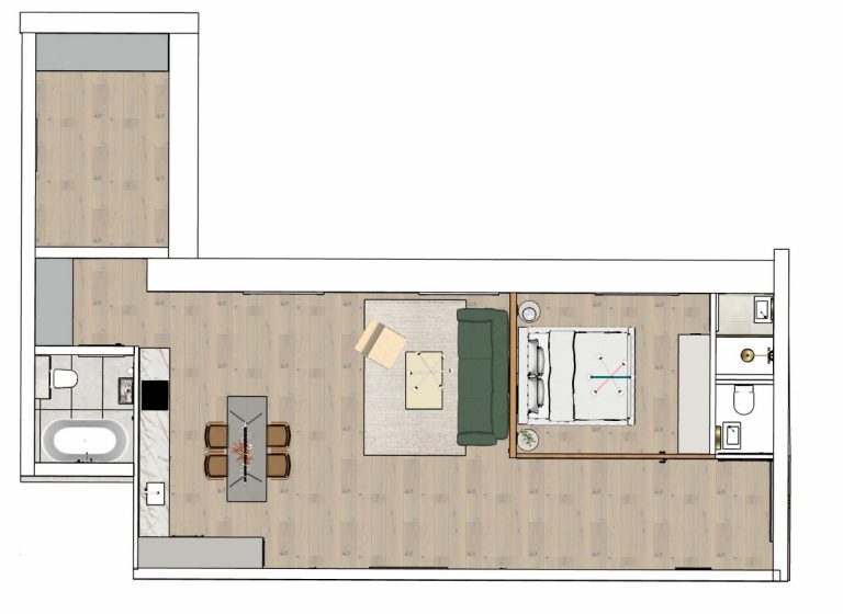 Pôdorys bytu po rekonštrukcii. | Môjdom.sk